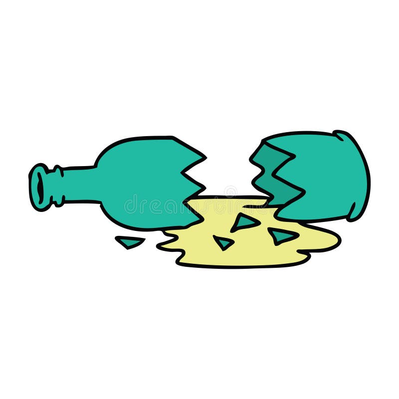 Cartoon Doodle of a Broken Bottle Stock Vector - Illustration of ...