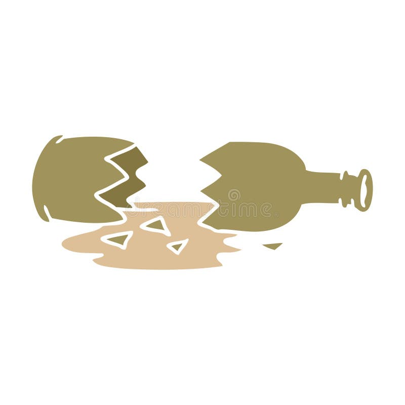 Cartoon Doodle of a Broken Bottle Stock Vector - Illustration of ...