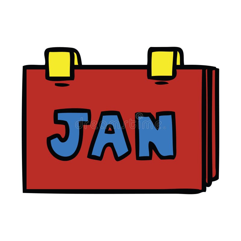 Cartoon Doodle of a Calendar with Jan Stock Vector - Illustration of ...