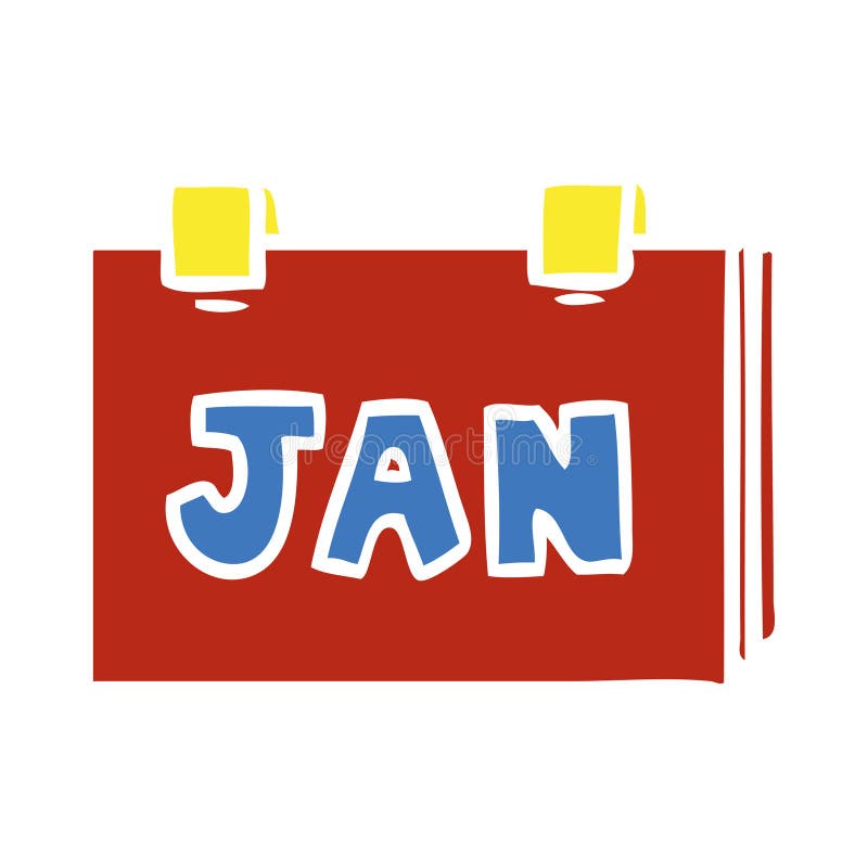 Cartoon Doodle of a Calendar with Jan Stock Vector - Illustration of ...