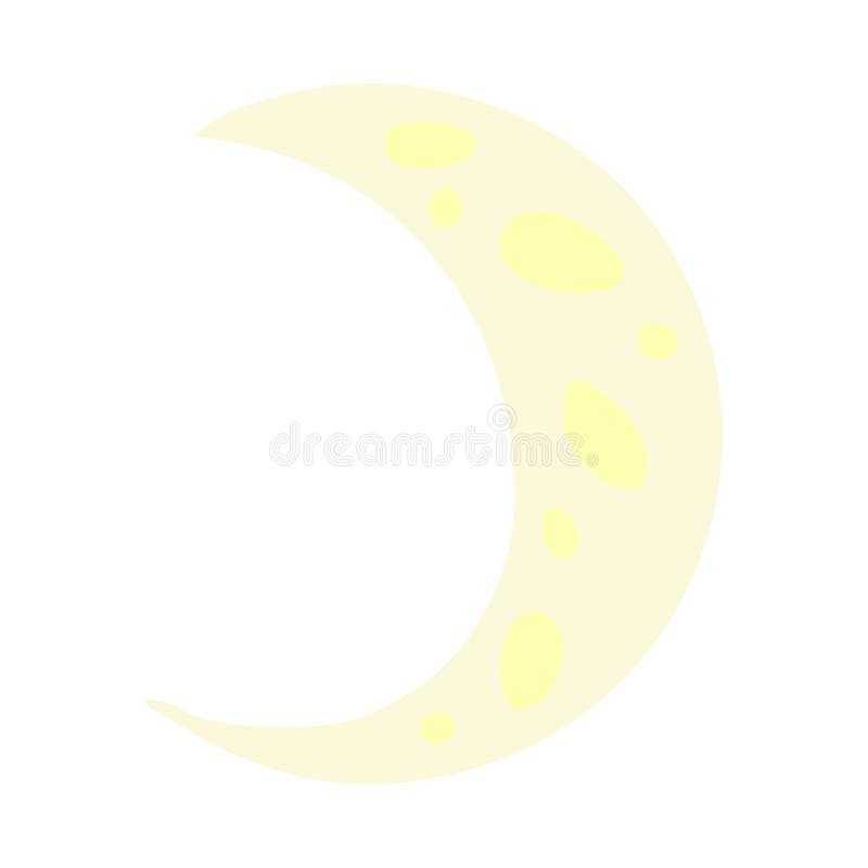 Cartoon Doodle of a Crescent Moon Stock Vector - Illustration of nature ...
