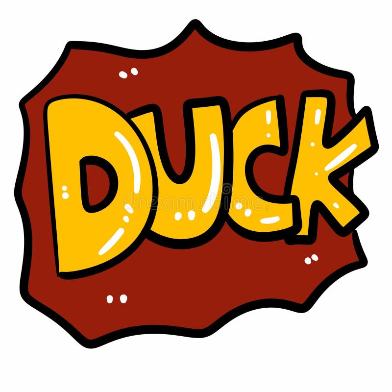 Cartoon Doodle Duck, Text Illustration Stock Illustration ...