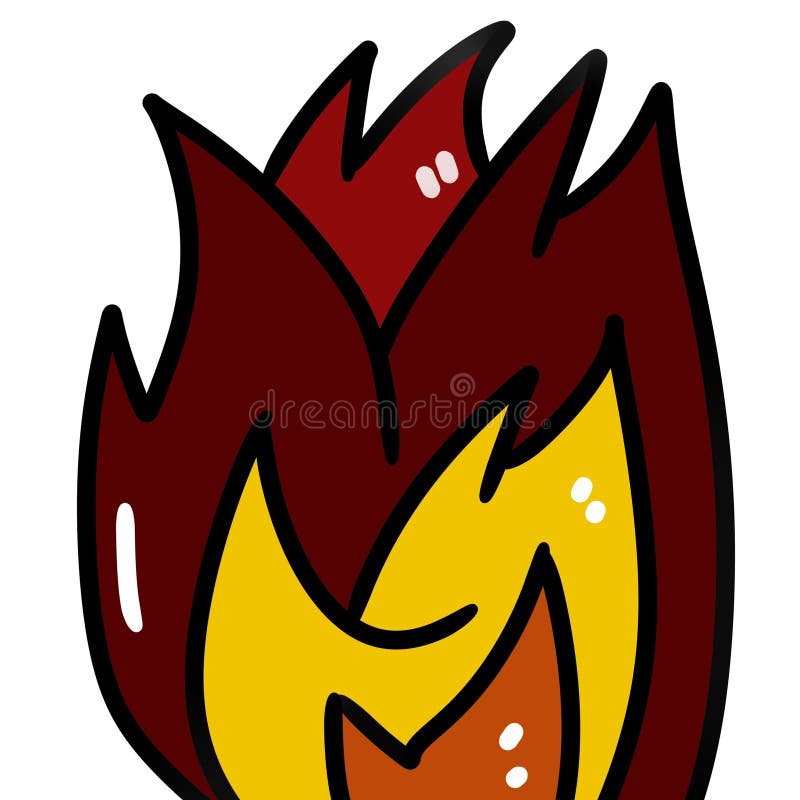 Cartoon doodle fire flame stock illustration. Illustration of clip ...