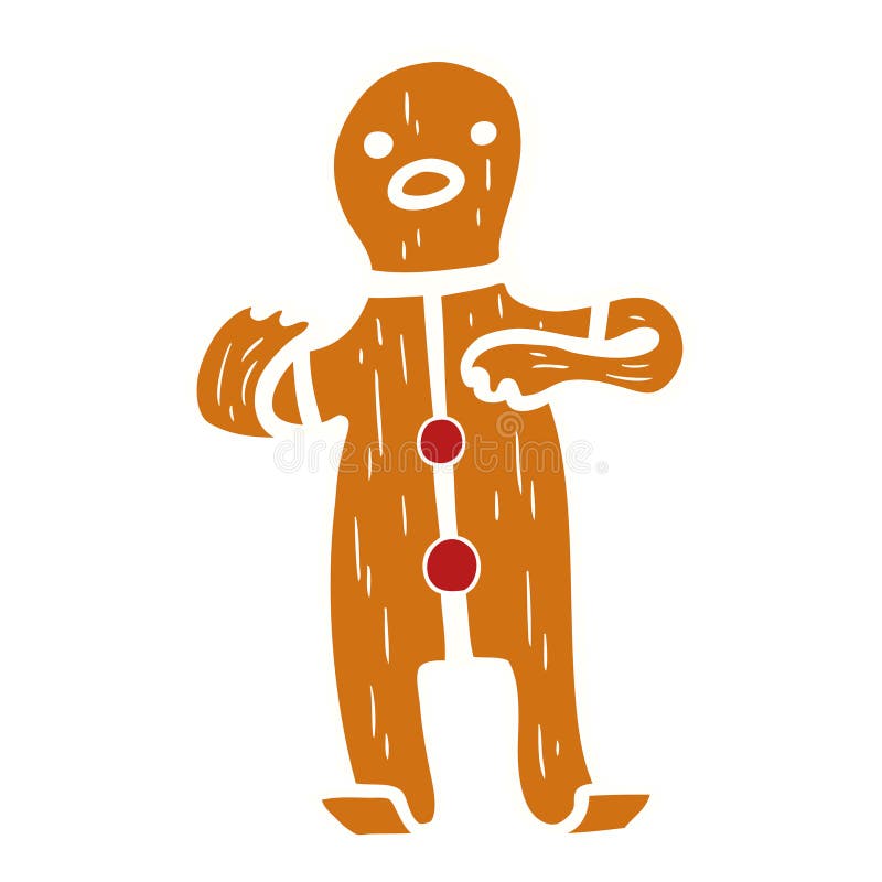 Cartoon Doodle of a Gingerbread Man Stock Vector - Illustration of ...