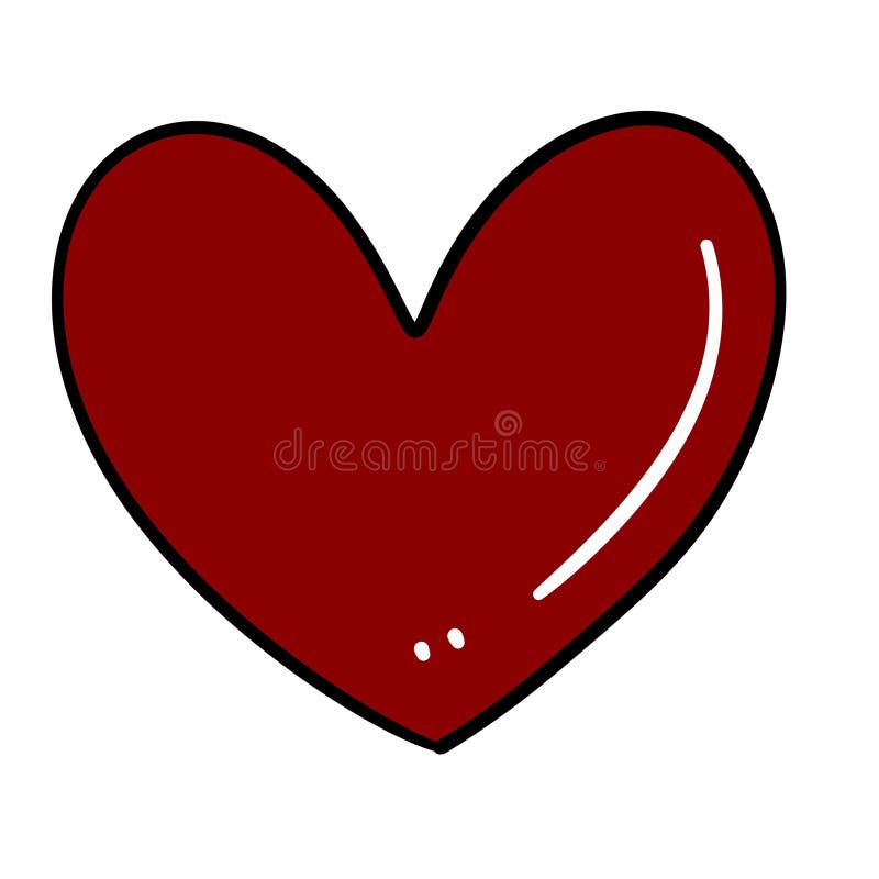 Cartoon Red Heart Cartoon on a White Background Stock Illustration ...