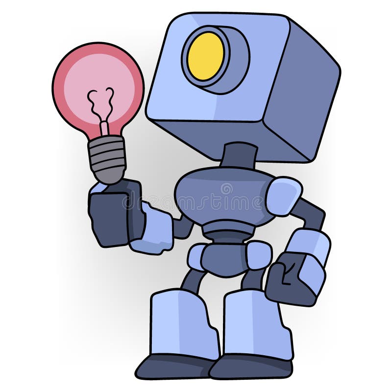 Cartoon Doodle Illustration of Modern Technology, Artificial ...