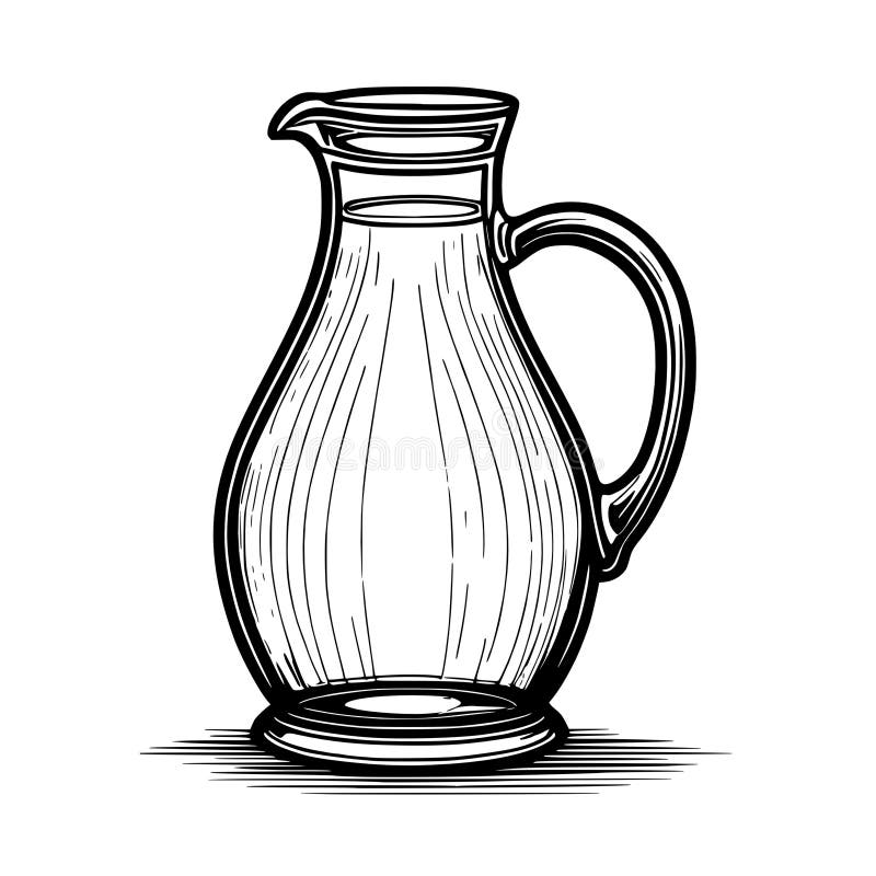 Cartoon doodle jug of milk stock illustration. Illustration of pitcher ...