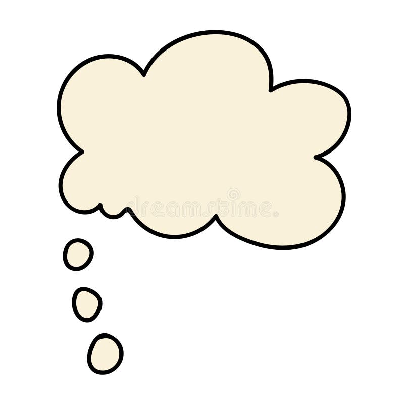 Cartoon Doodle Linear Thought Bubble Isolated Stock Vector ...