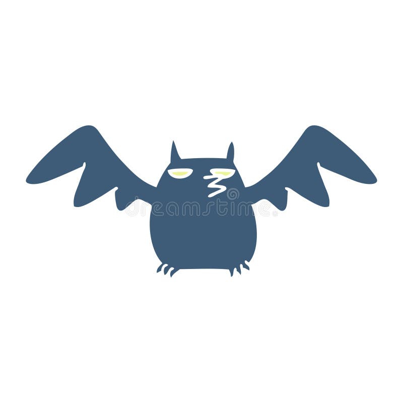 Cartoon Doodle of a Night Bat Stock Vector - Illustration of clip ...