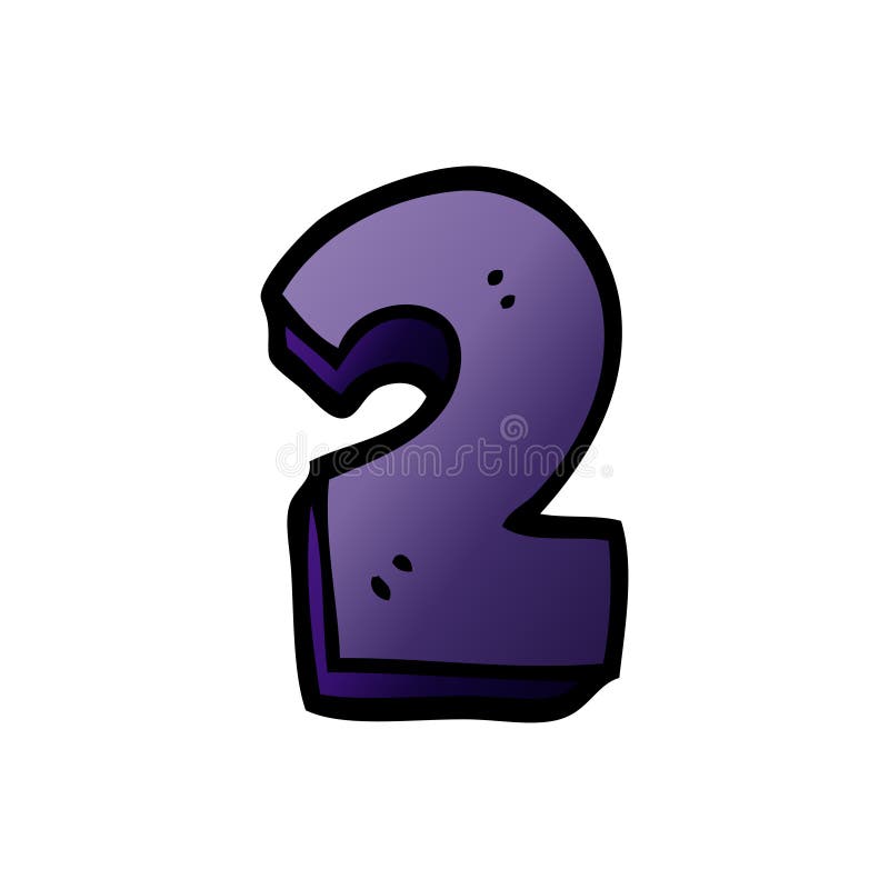 Cartoon doodle number two stock image. Image of number - 258219753
