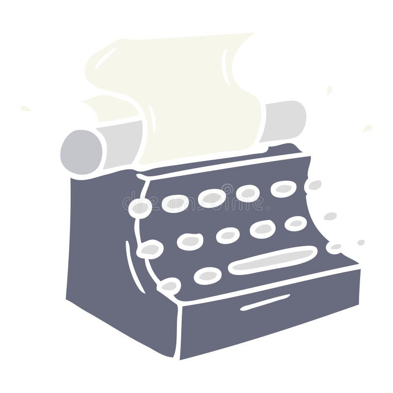 Cartoon Doodle of Old School Typewriter Stock Vector - Illustration of ...