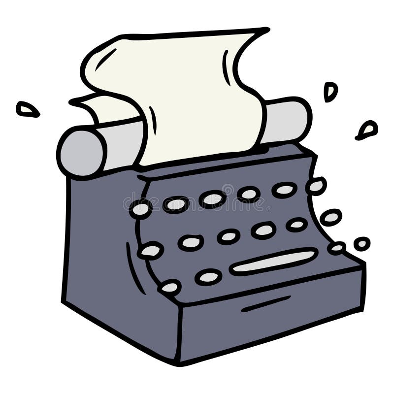 Cartoon Doodle of Old School Typewriter Stock Vector - Illustration of ... Cartoon Doodle of Old School Typewriter Stock Vector - Illustration of ...