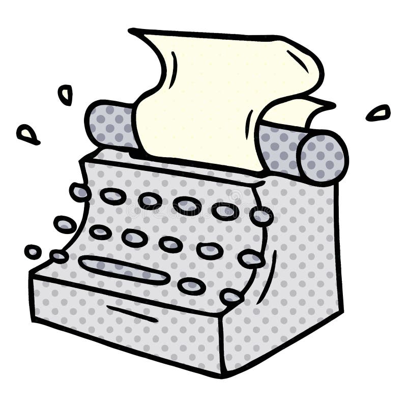 Cartoon Doodle of Old School Typewriter Stock Vector - Illustration of ...