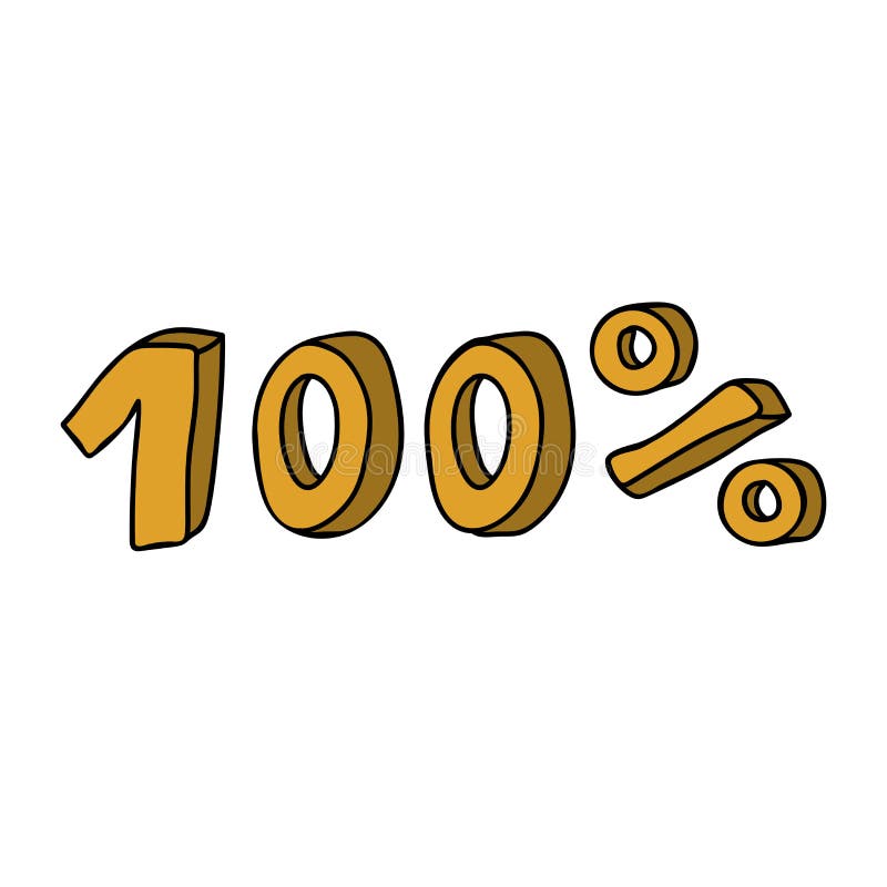 Cartoon Doodle 100 Percent Isolated Stock Vector - Illustration of real ...