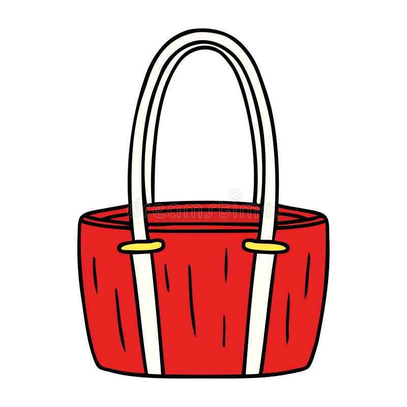 Cartoon Doodle of a Red Big Bag Stock Vector - Illustration of cartoon ...