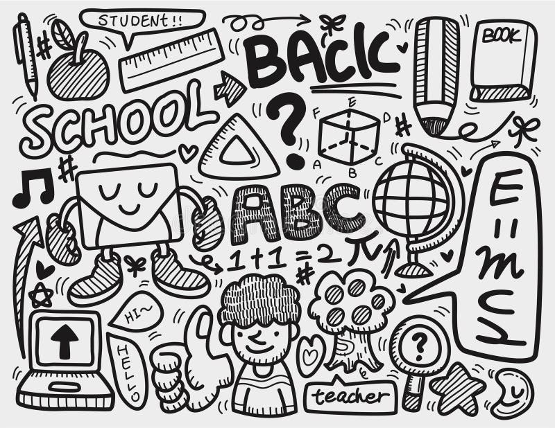 Cartoon doodle school stock vector. Illustration of drawing - 20298501