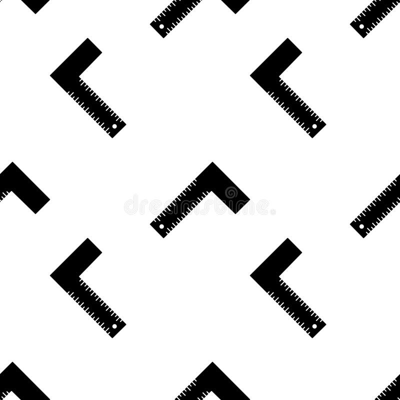 Cartoon Doodle Silhouette Square Ruler Seamless Pattern, Vector. Stock ...