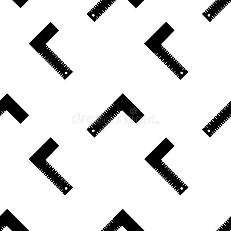 Cartoon Doodle Silhouette Square Ruler Seamless Pattern, Vector. Stock ...