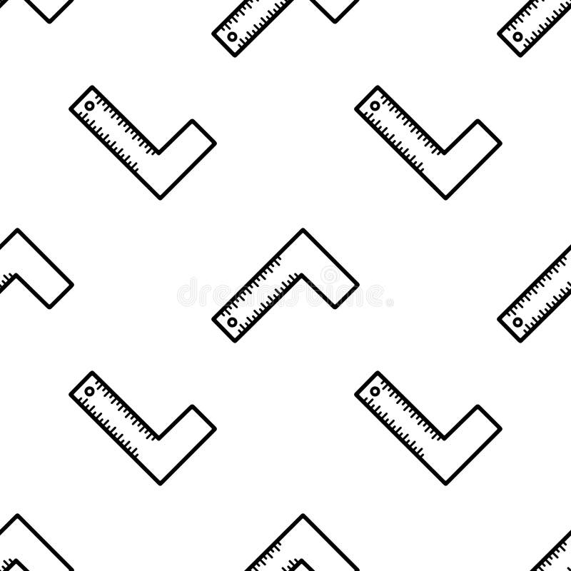 Cartoon Doodle Square Ruler Seamless Pattern. Stock Vector ...