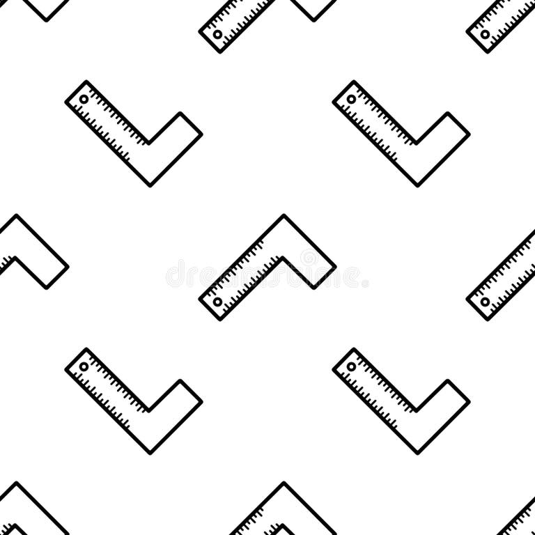Cartoon Doodle Square Ruler Seamless Pattern. Stock Vector ...