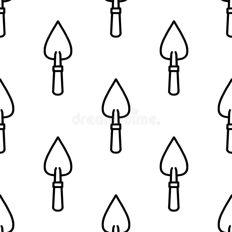Cartoon Doodle Trowel Seamless Pattern, Vector. Stock Vector ...