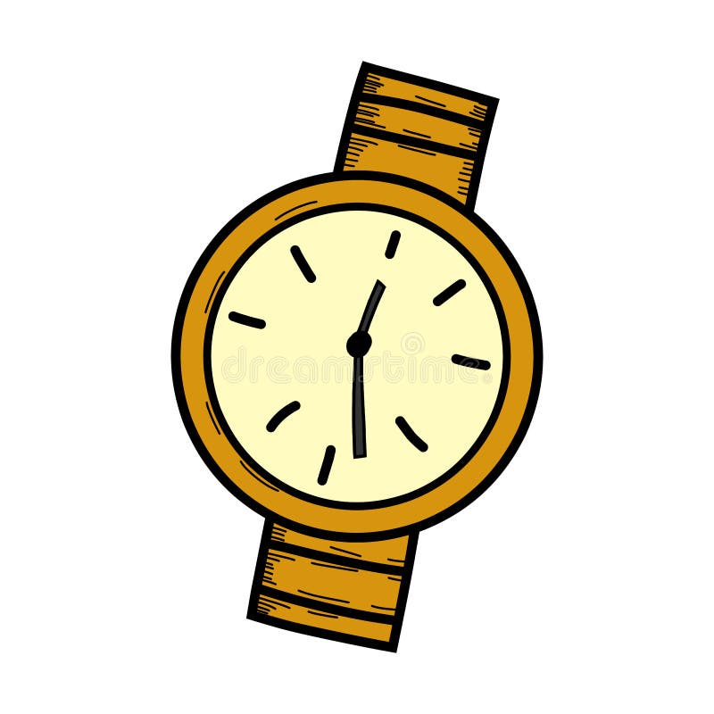 Cartoon doodle watch stock vector. Illustration of icon - 263009550