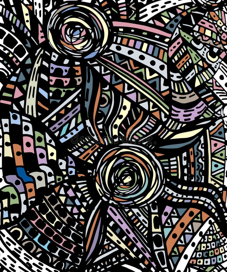 Cartoon Doodles Hand Drawn Background Stock Vector - Illustration of ...