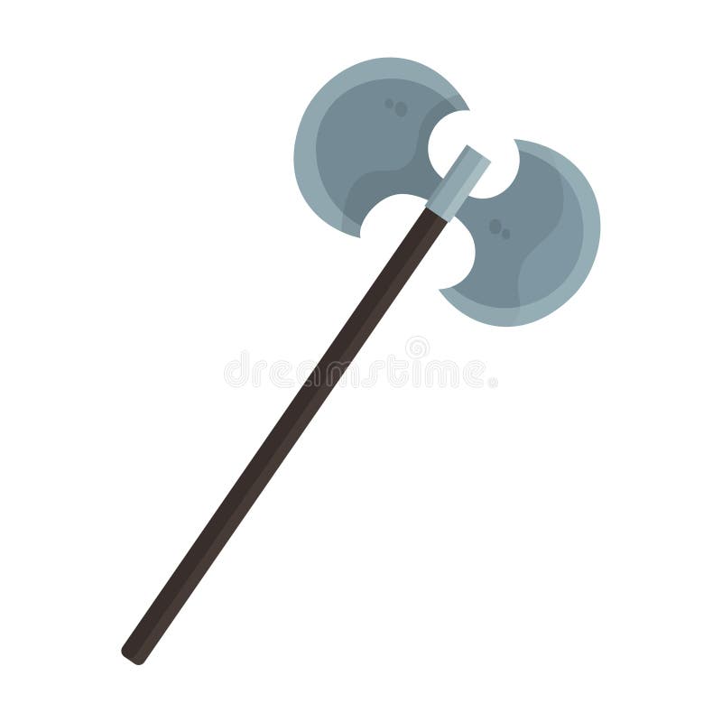 Cartoon Double Axe Weapon. Vector Stock Vector - Illustration of blade ...