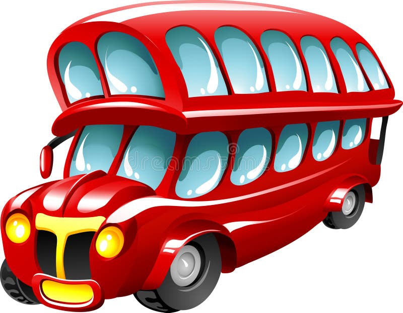 Cartoon double-decker stock vector. Illustration of decker - 16365803