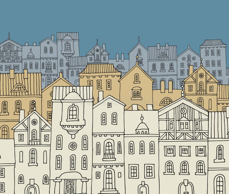 Cartoon down town stock vector. Illustration of oven - 66013072