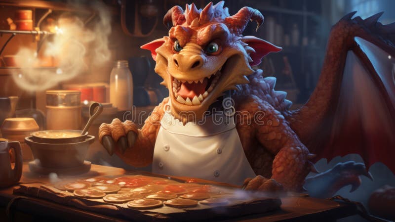 Dragon Cooking Flame Stock Illustrations – 25 Dragon Cooking Flame ...