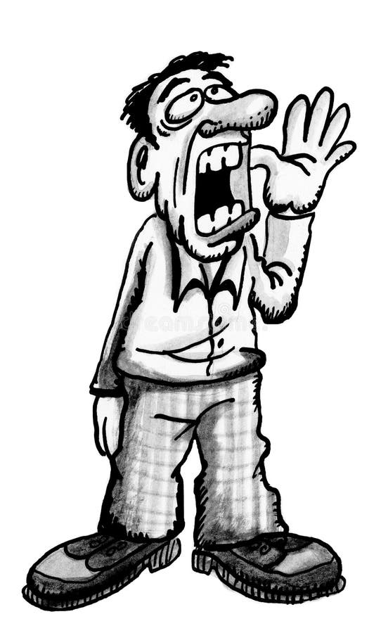 Cartoon man screaming stock illustration. Illustration of clipart ...