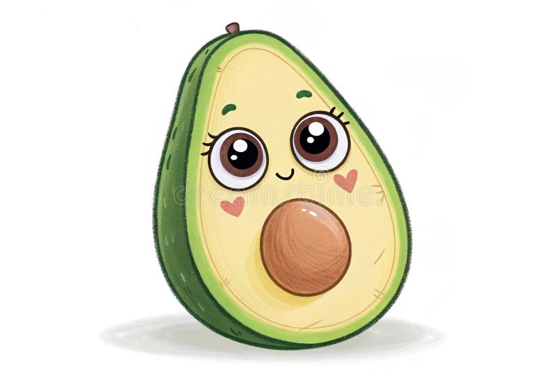 A Cartoon Drawing of a Avocado with a Face - Generated by Ai Stock ...