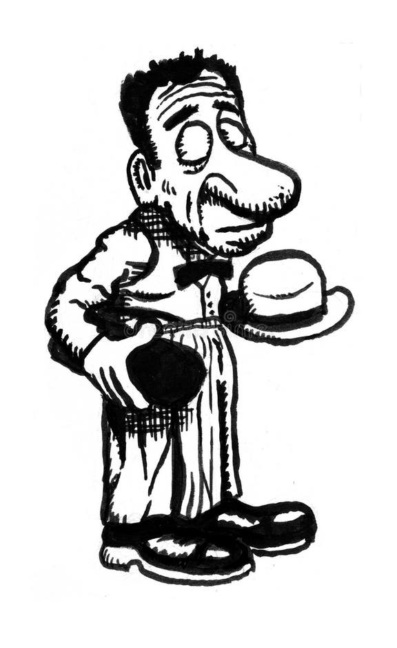 Cartoon Drawing of a Butler Stock Illustration - Illustration of dumb ...