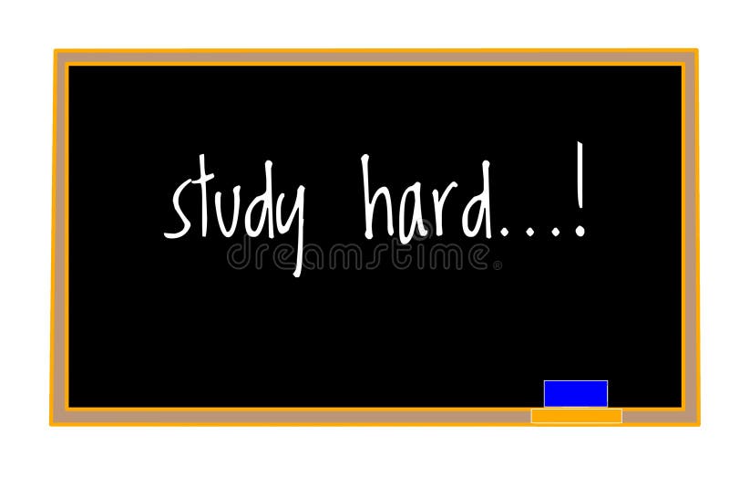 Cartoon Drawing of Chalkboard with the Words Study Hard Stock ...