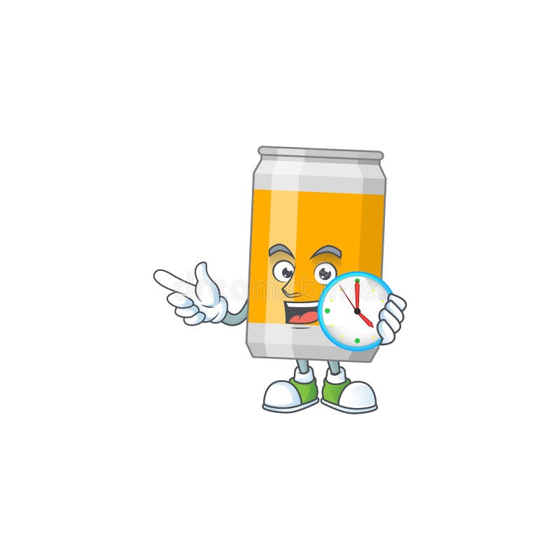 Cartoon Drawing Concept of Beer Can with a Circle Clock Stock Vector ...