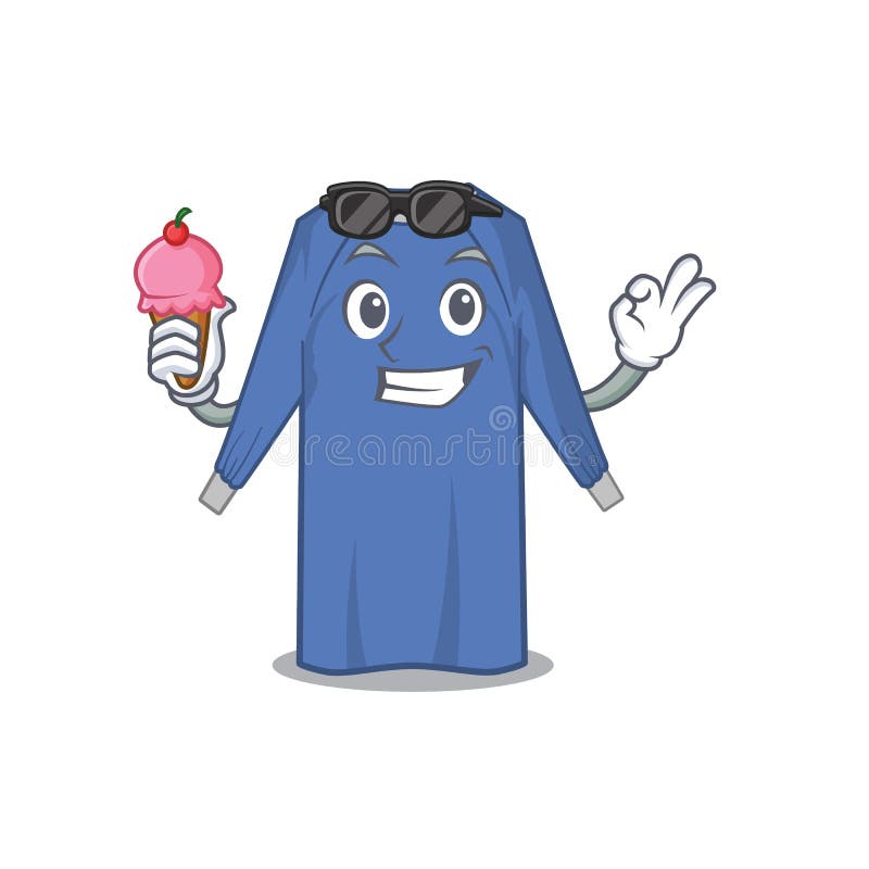 A Cartoon Drawing of Disposable Clothes Holding Cone Ice Cream Stock ... A Cartoon Drawing of Disposable Clothes Holding Cone Ice Cream Stock ...
