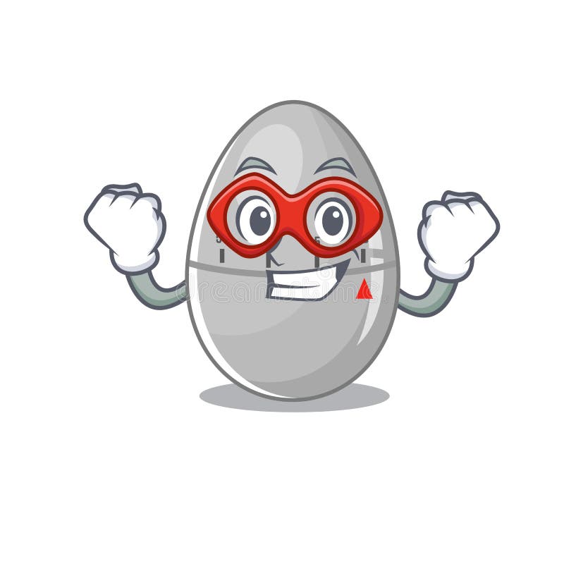 A Cartoon Drawing of Egg Kitchen Timer in a Super Hero Character Stock ...