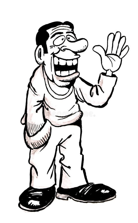 Cartoon Drawing Laughing Man Stock Vector - Illustration of comic ...