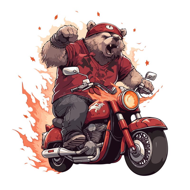 Cartoon Bear Motorcycle Stock Illustrations – 668 Cartoon Bear ...
