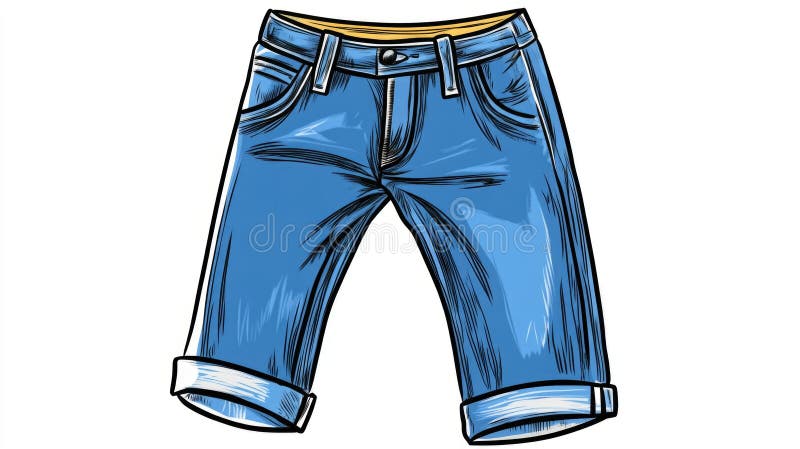 Cartoon Drawing of a Pair of Blue Jeans Stock Illustration ...