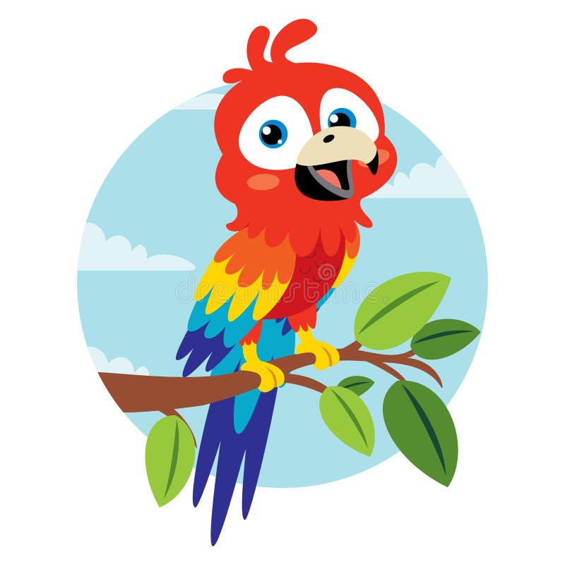 Cartoon Drawing of a Parrot Stock Illustration - Illustration of ...