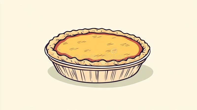 A Cartoon Drawing of a Pie with a Crust Stock Illustration ...
