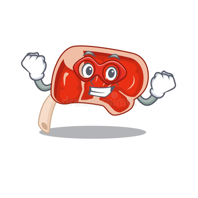 A Cartoon Drawing of Prime Rib in a Super Hero Character Stock Vector ...