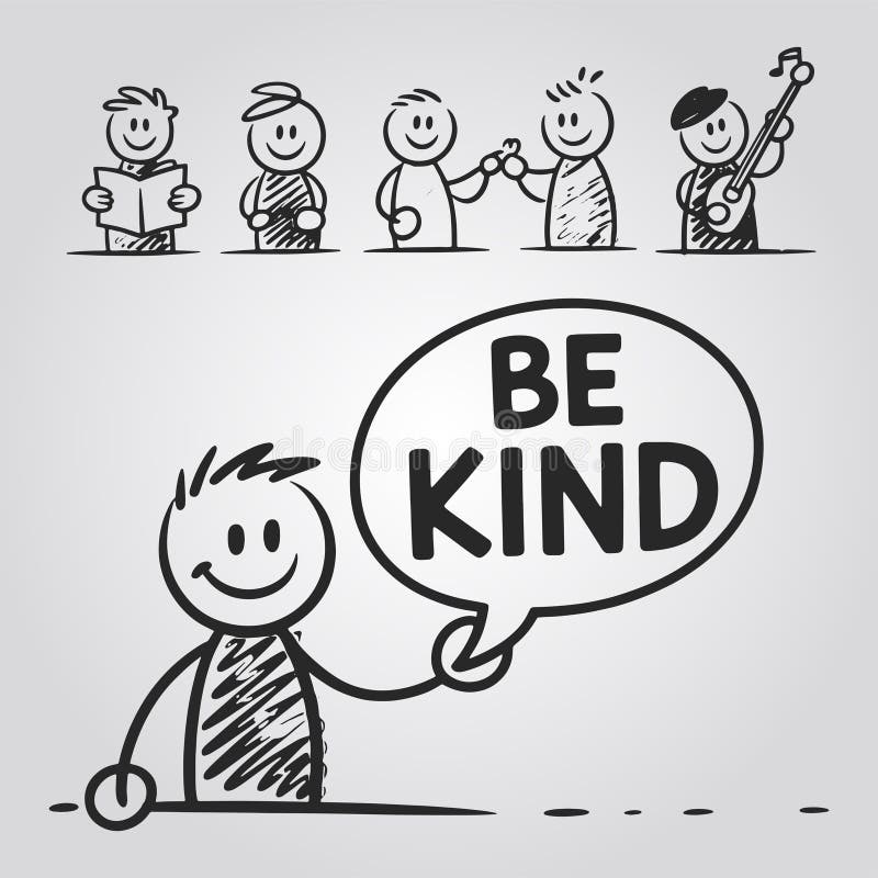 A Cartoon Drawing of a Teacher and Students. the Teacher is Smiling and ...