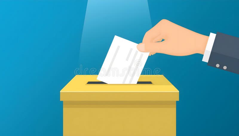 Cartoon Drawings of the Ballot is Dropped into the Ballot Box at the ...