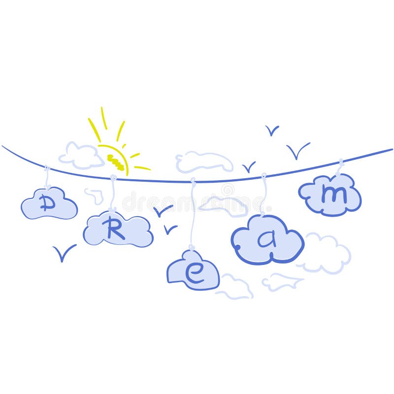 Cartoon dream cloud stock vector. Illustration of decoration - 97392662