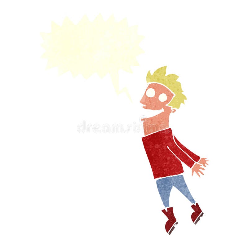 Cartoon Drenched Man Flying with Speech Bubble Stock Illustration ...