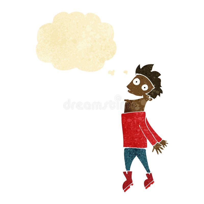 Cartoon Drenched Man Flying with Thought Bubble Stock Illustration ...