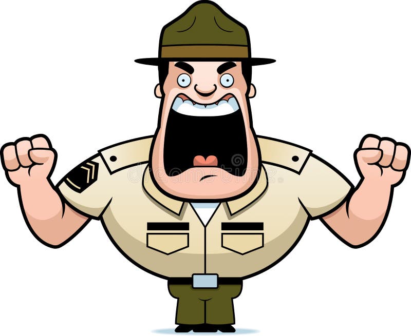 Angry Cartoon Drill Sergeant Stock Vector - Illustration of clip, troop ...